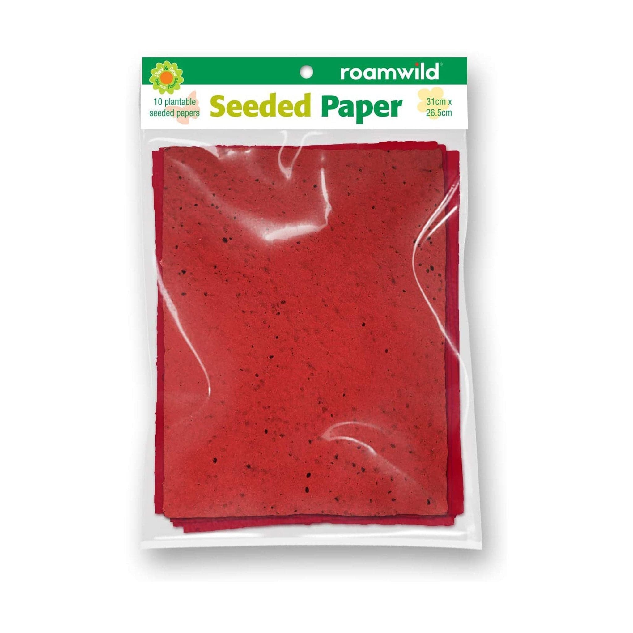 Roamwild Seeded Paper | Pack of 10 Plantable Seed Paper | Multiple Col